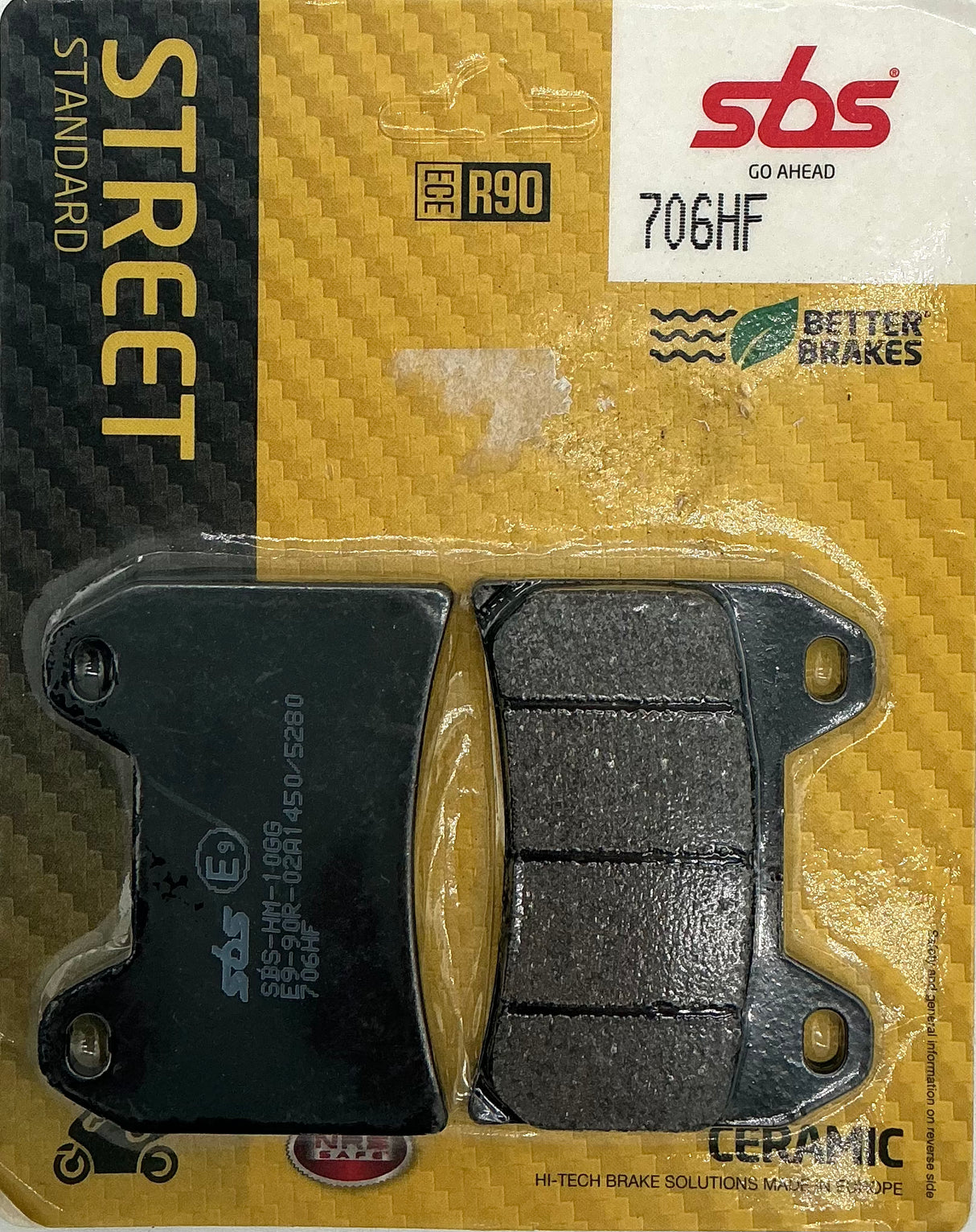 SBS 706HF Dual Ceramic Street pads. 2 pin caliper Aprilia Guzzi Husqva ...